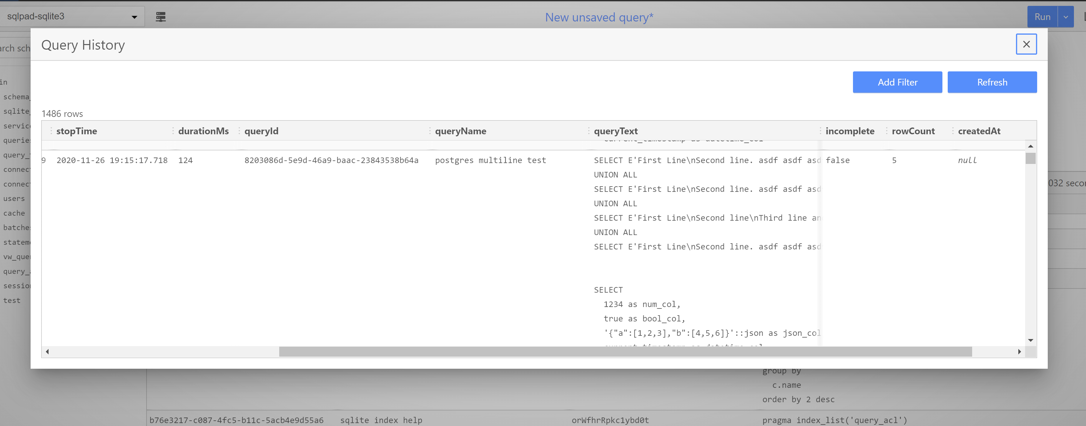 show many lines in result zone when query like `show create table xxxx` · Issue #902 · sqlpad ...