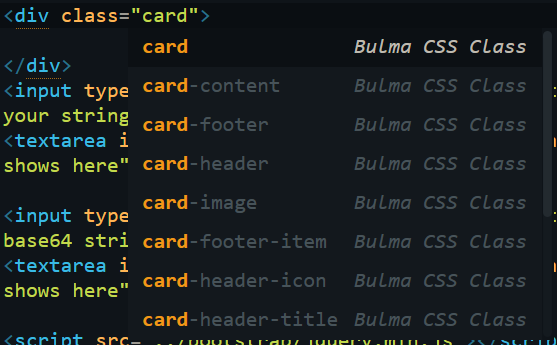 vscode autocomplete class · Issue #2283 · jgthms/bulma · GitHub