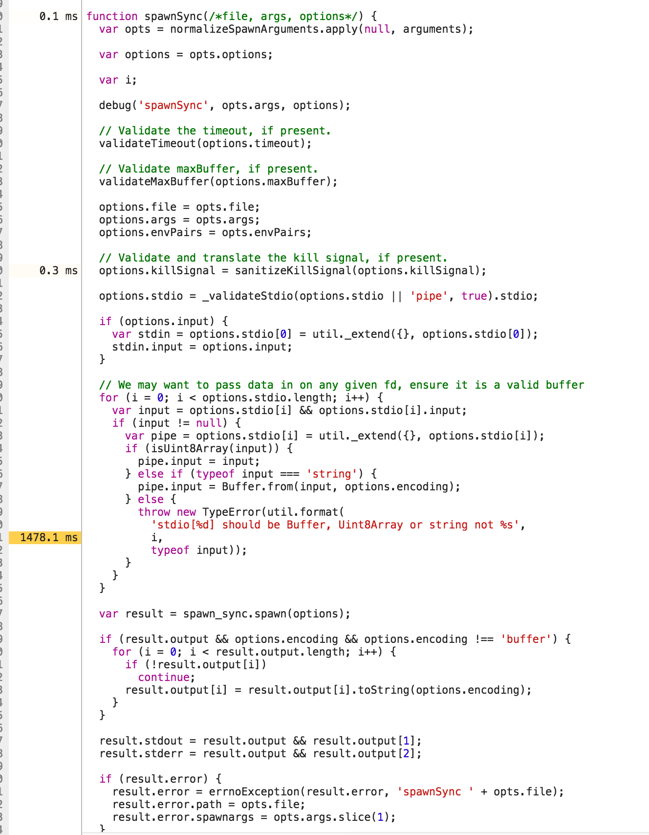 time consuming evaluate script spawnSync before firstLoad/reload ...