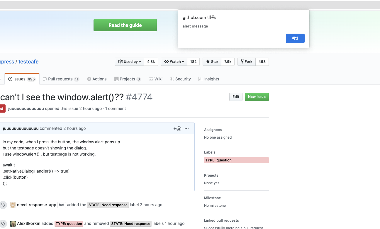 why can't I see the window.alert()?? · Issue #4776 · DevExpress ...