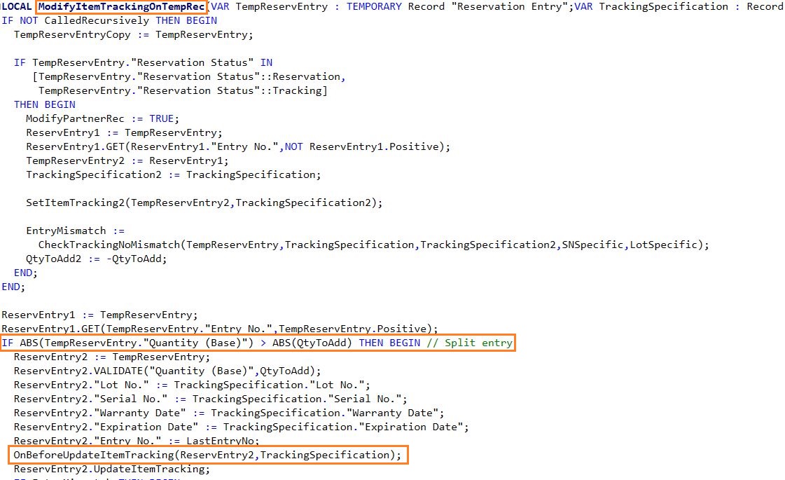 Event Request for OnBeforeUpdateItemTracking in ELSE condition in CU_99000831 · Issue #1178 ...