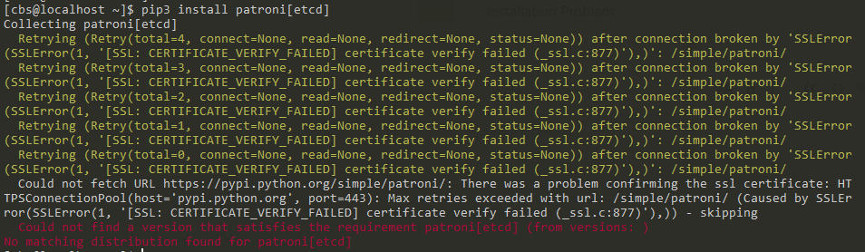 Installation Problem of Patroni · Issue #1258 · patroni/patroni · GitHub