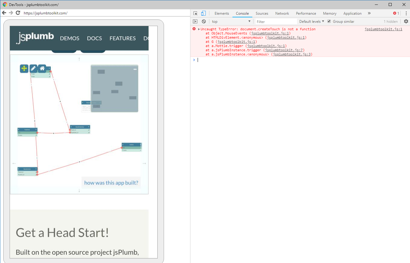 Cannot draw connection on Tablet with Chrome · Issue #631 · jsplumb/community-edition · GitHub