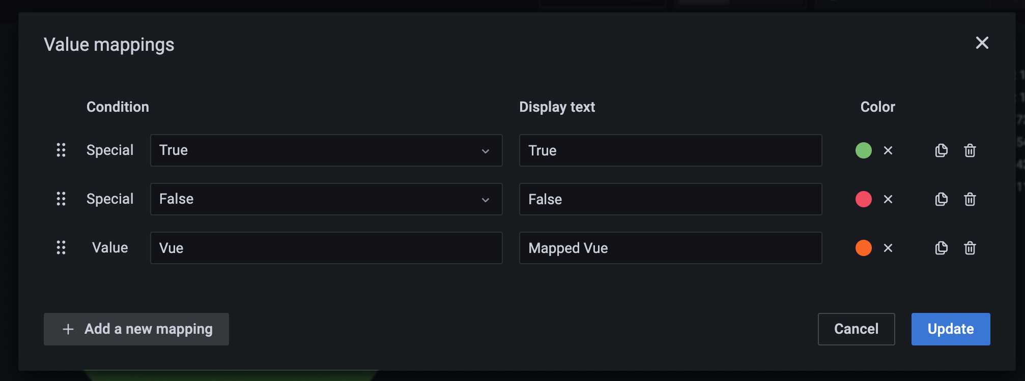 Value mapping with color doesn't match in Pie Chart · Issue #46416 · grafana/grafana · GitHub