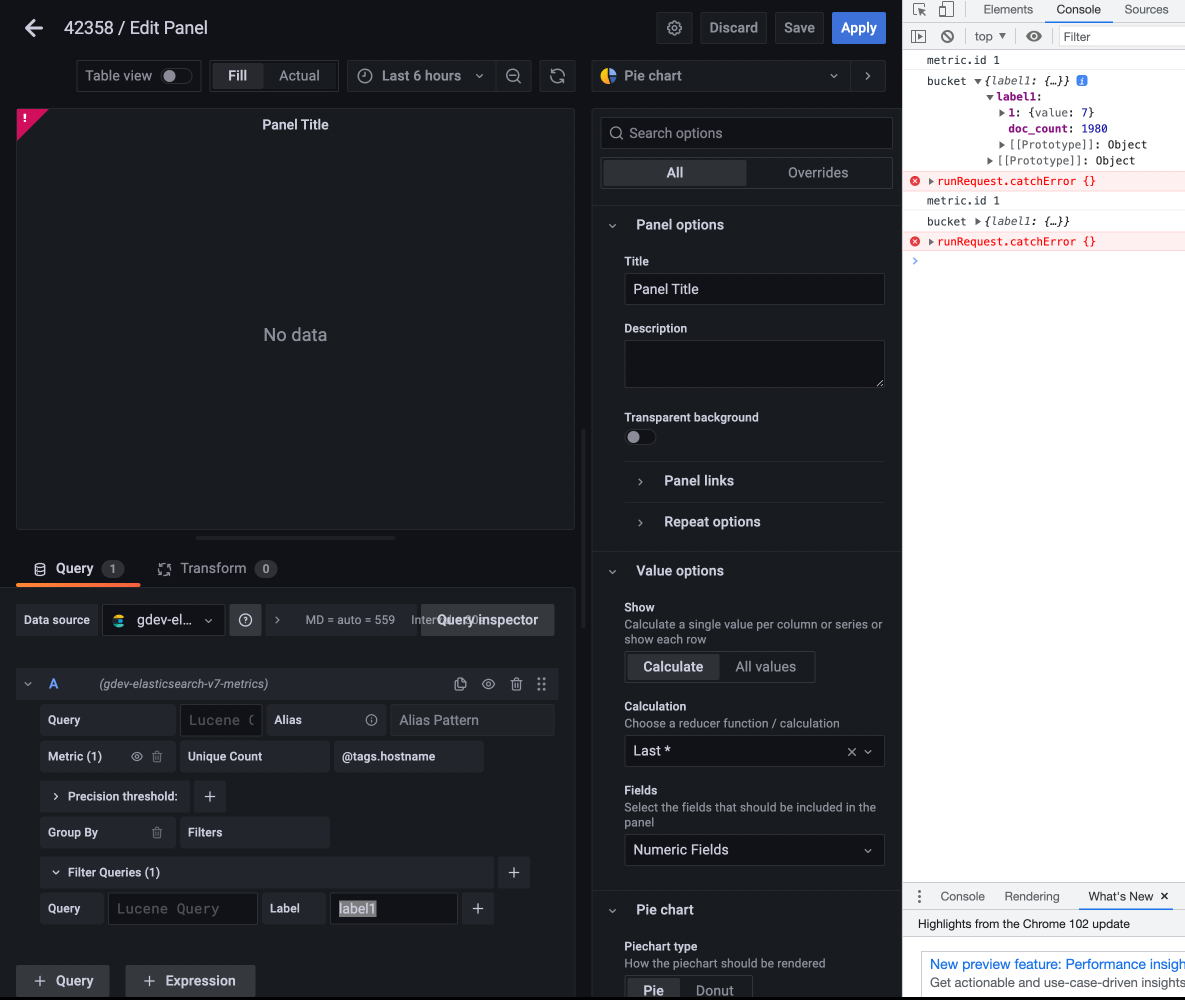 Using elasticsearch unique count filters break "Cannot read properties of undefined (reading ...