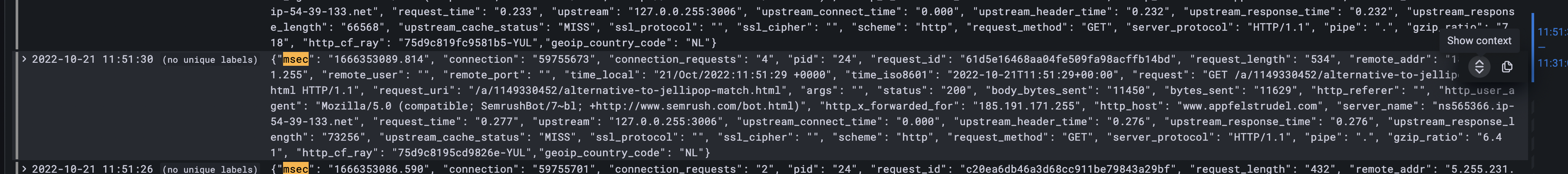 Explore: Logs have too large of a spacing between them · Issue #57417 · grafana/grafana · GitHub