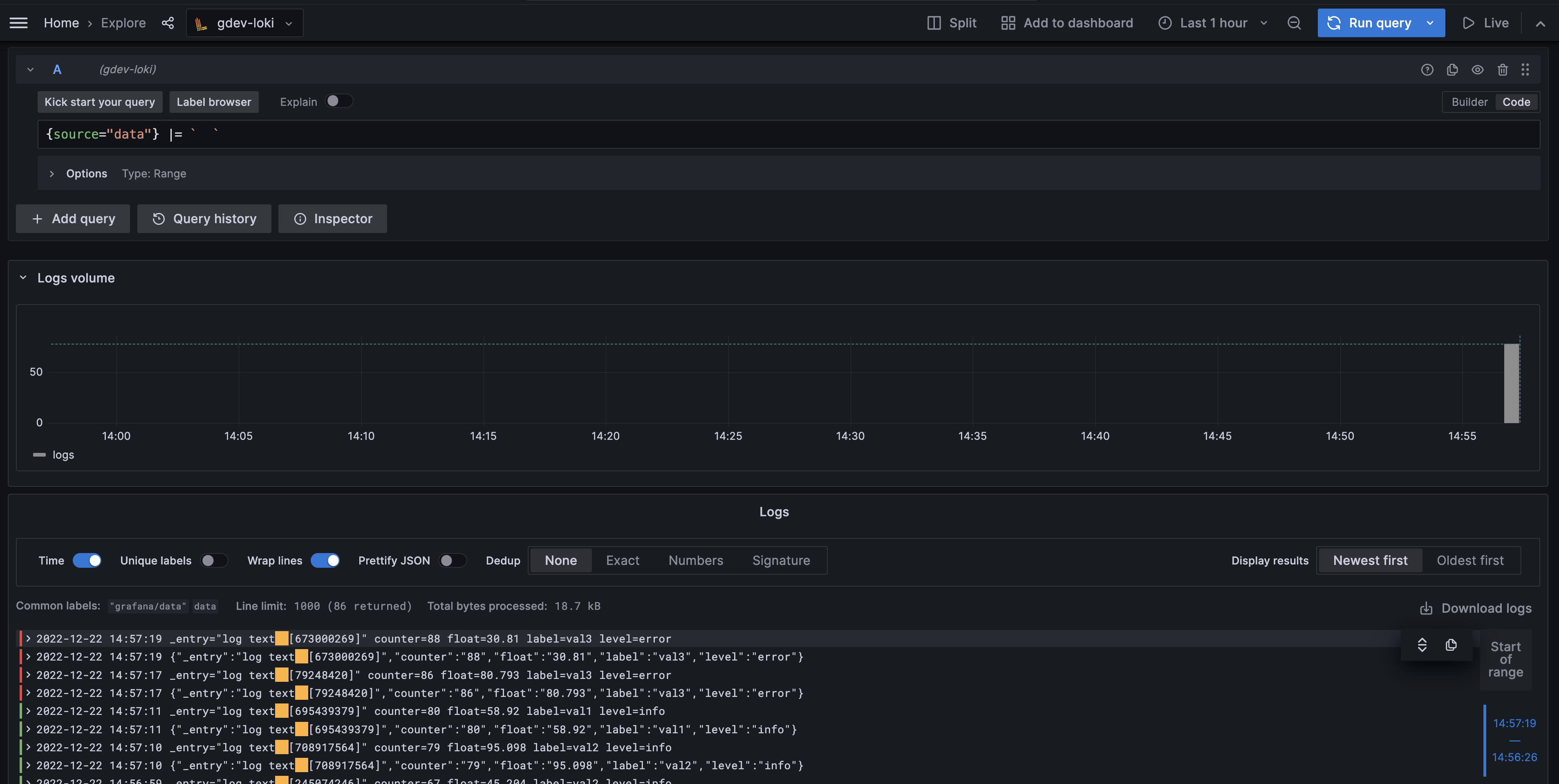 Inconsistent In Showing Logs For The Query With Empty Filter In Loki Query Dashboard · Issue