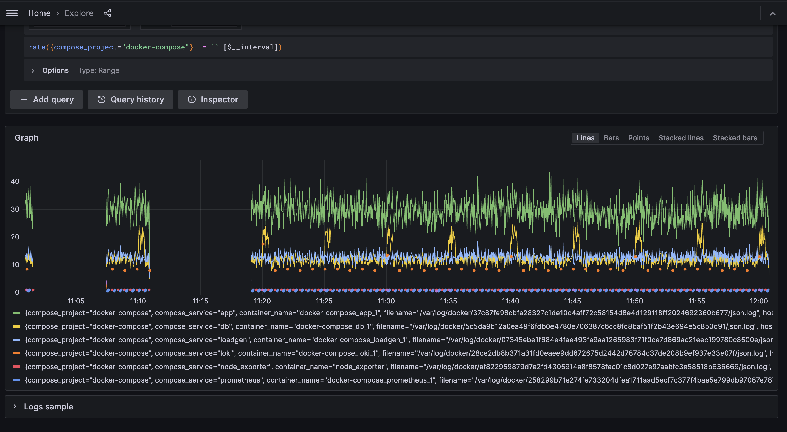 Logs sample: Show open logs in split view button even if logs sample is ...