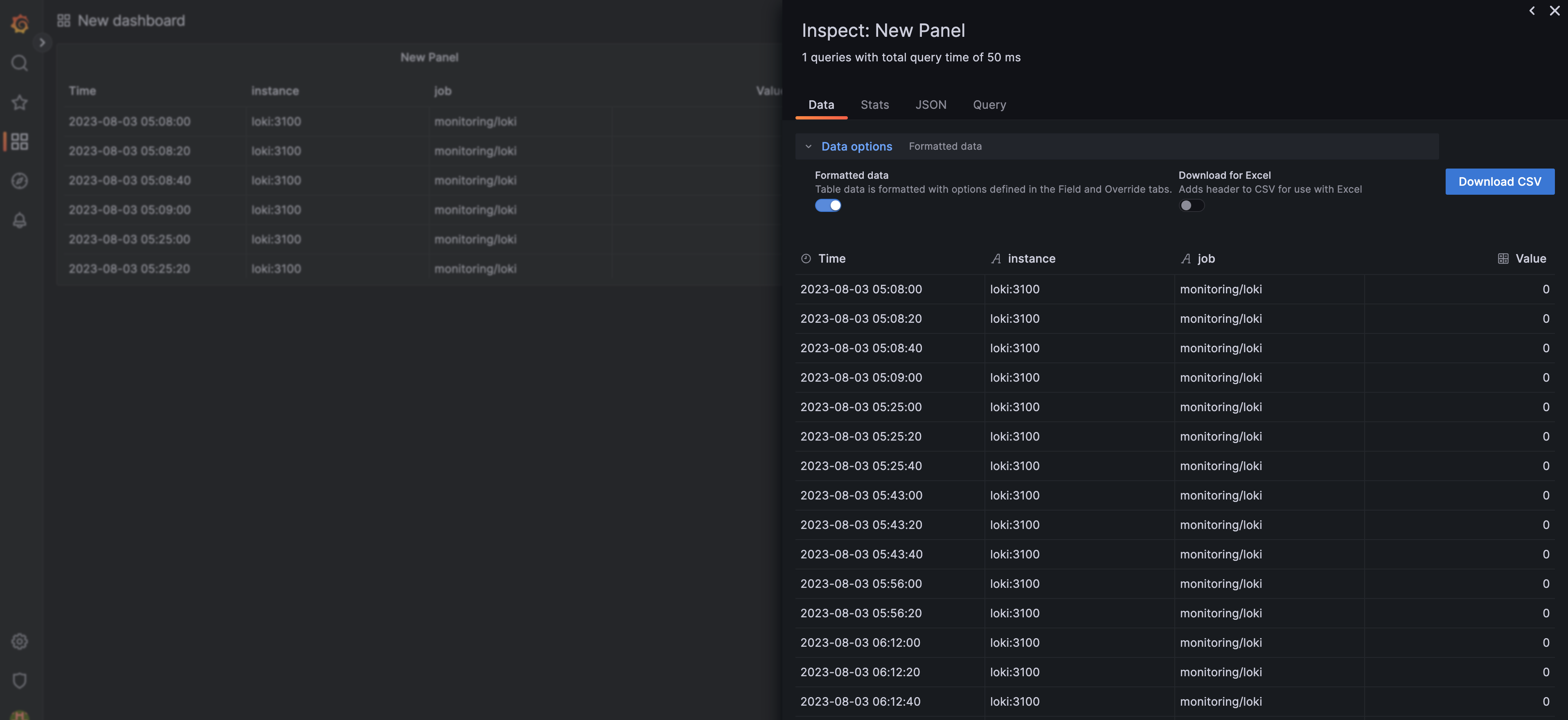 Explore: Time column in Inspect tab has different format than table in ...