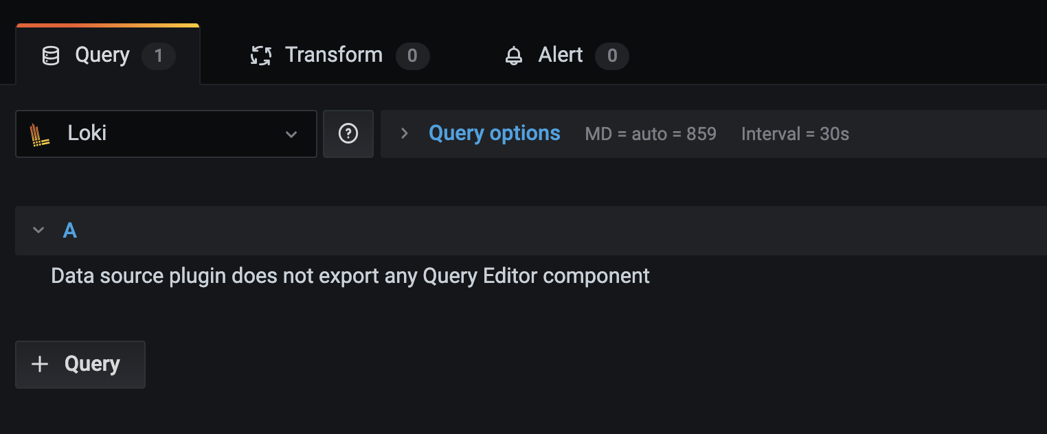 Panel Query Editor Issue when default data source does not support ...