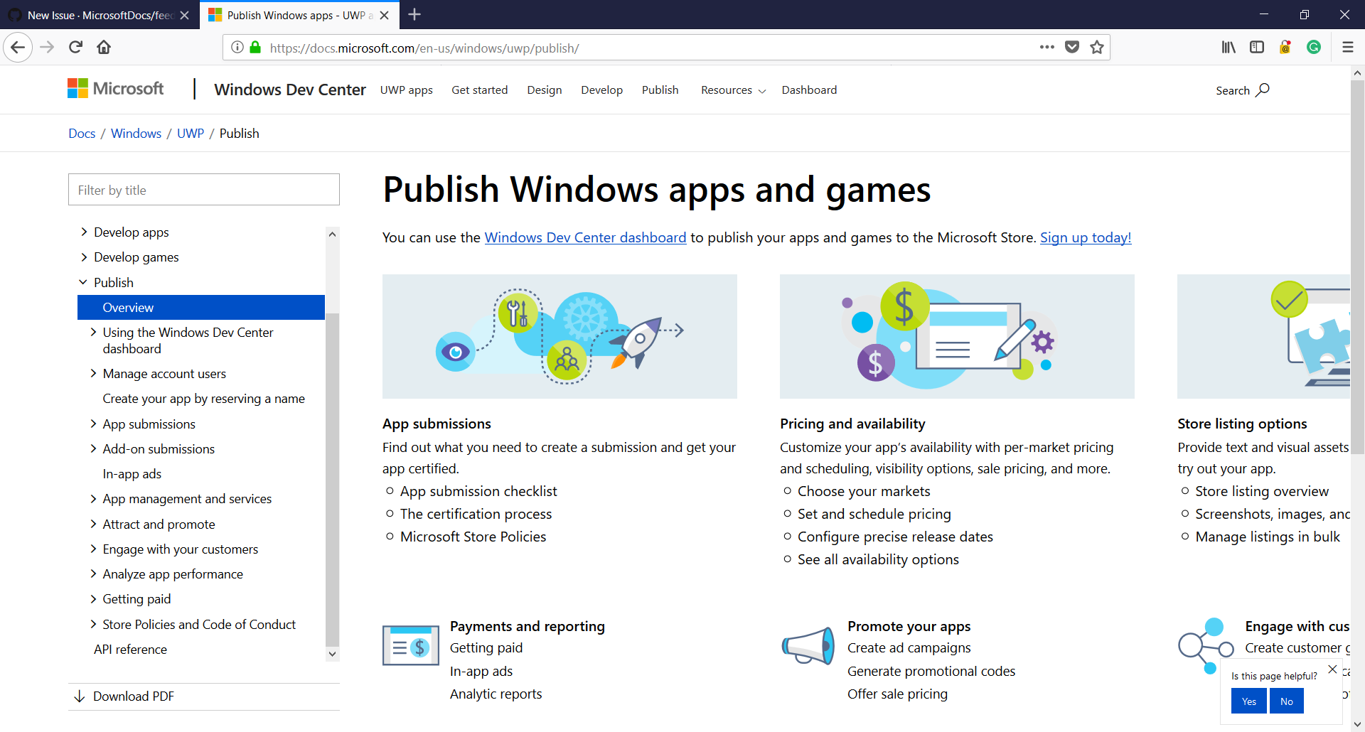 UWP publish page on small screen · Issue #710 · MicrosoftDocs/feedback · GitHub