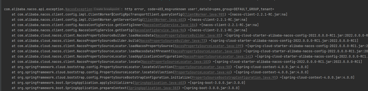 Springcloud服务启动异常，code=403,msg=unknown user · Issue #10087 · alibaba/nacos · GitHub