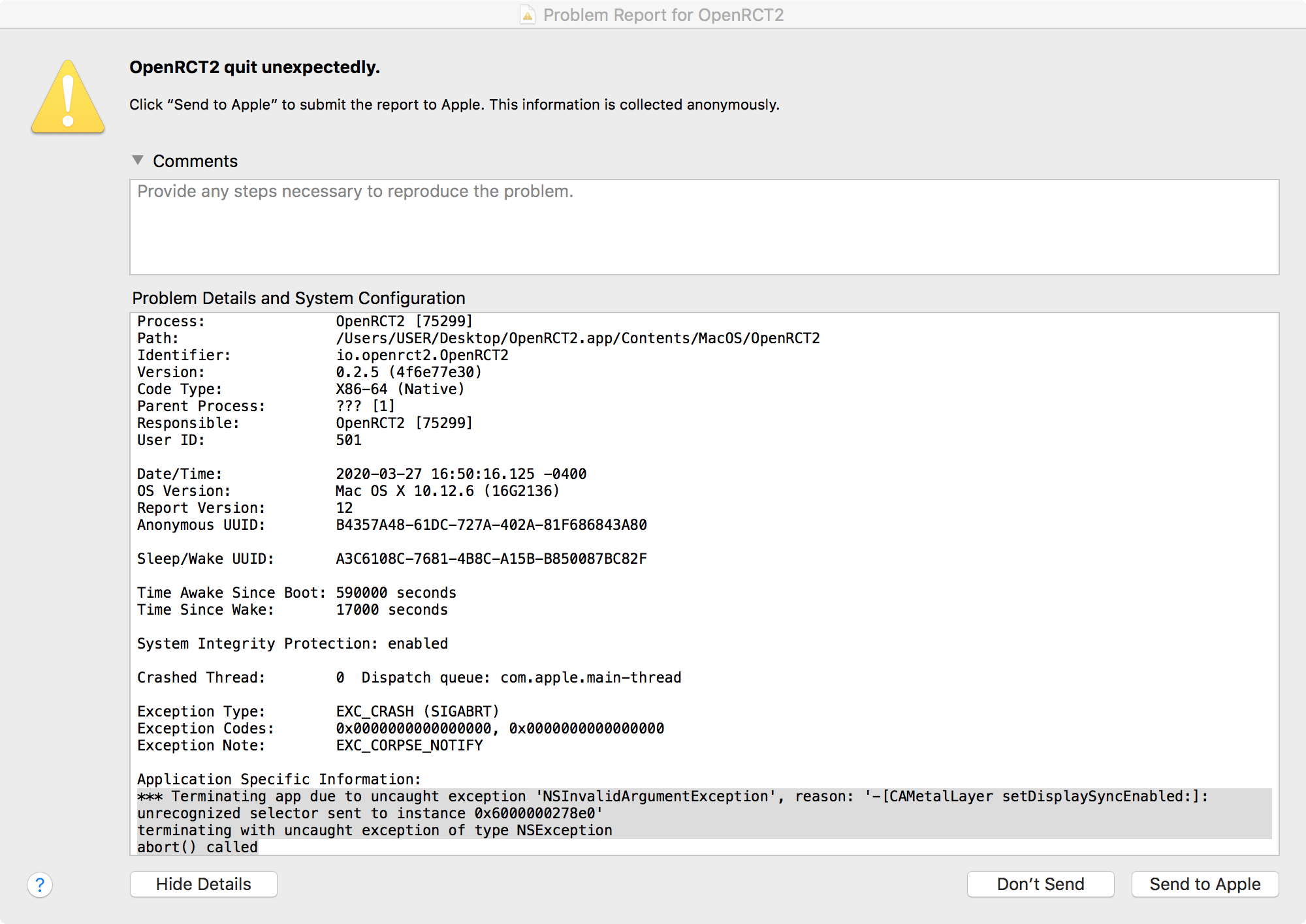 Error with starting the game · Issue #11087 · OpenRCT2/OpenRCT2 · GitHub