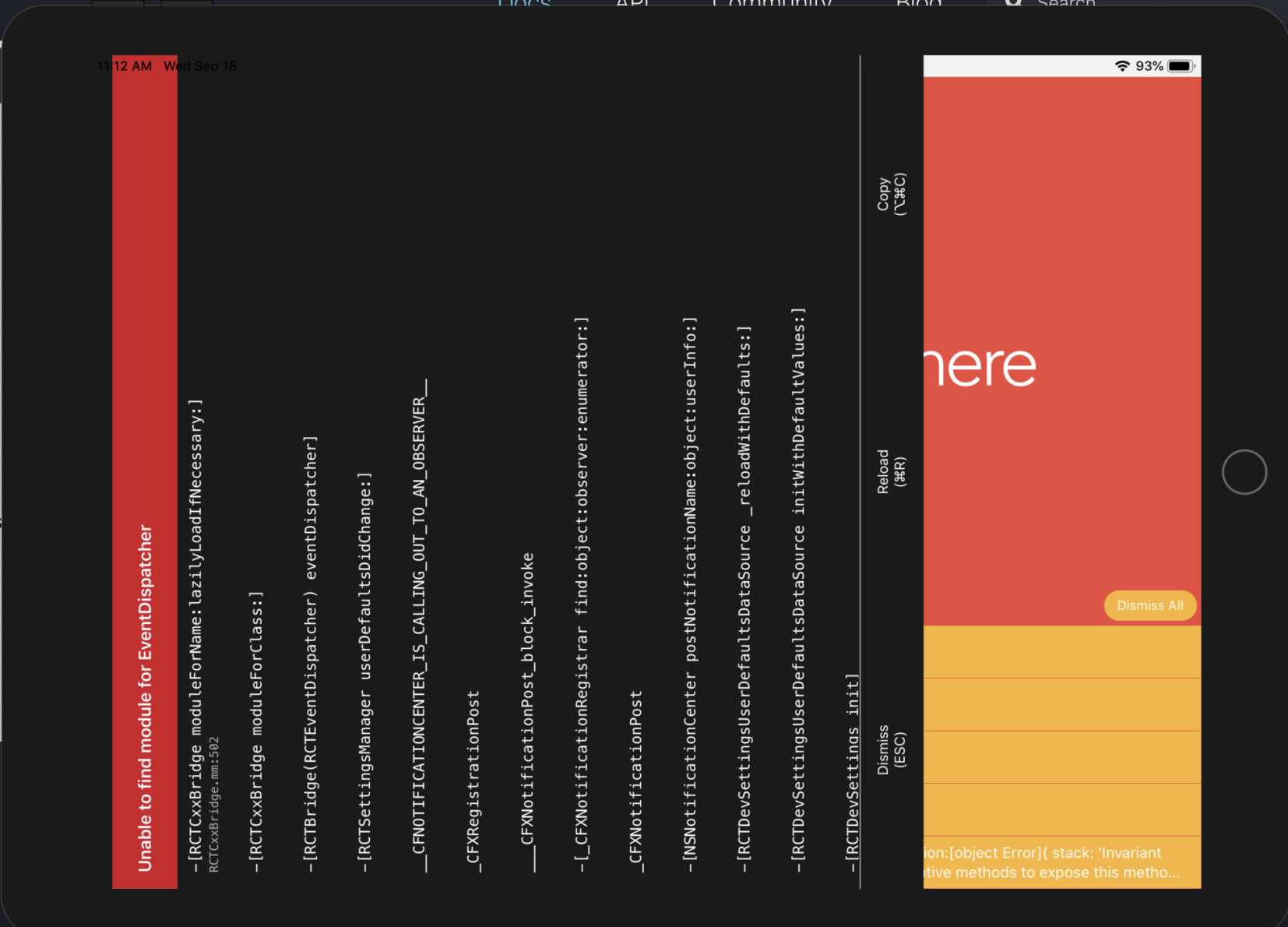 Crash reporter is not following the devices orientation · Issue #26486 · facebook/react-native ...