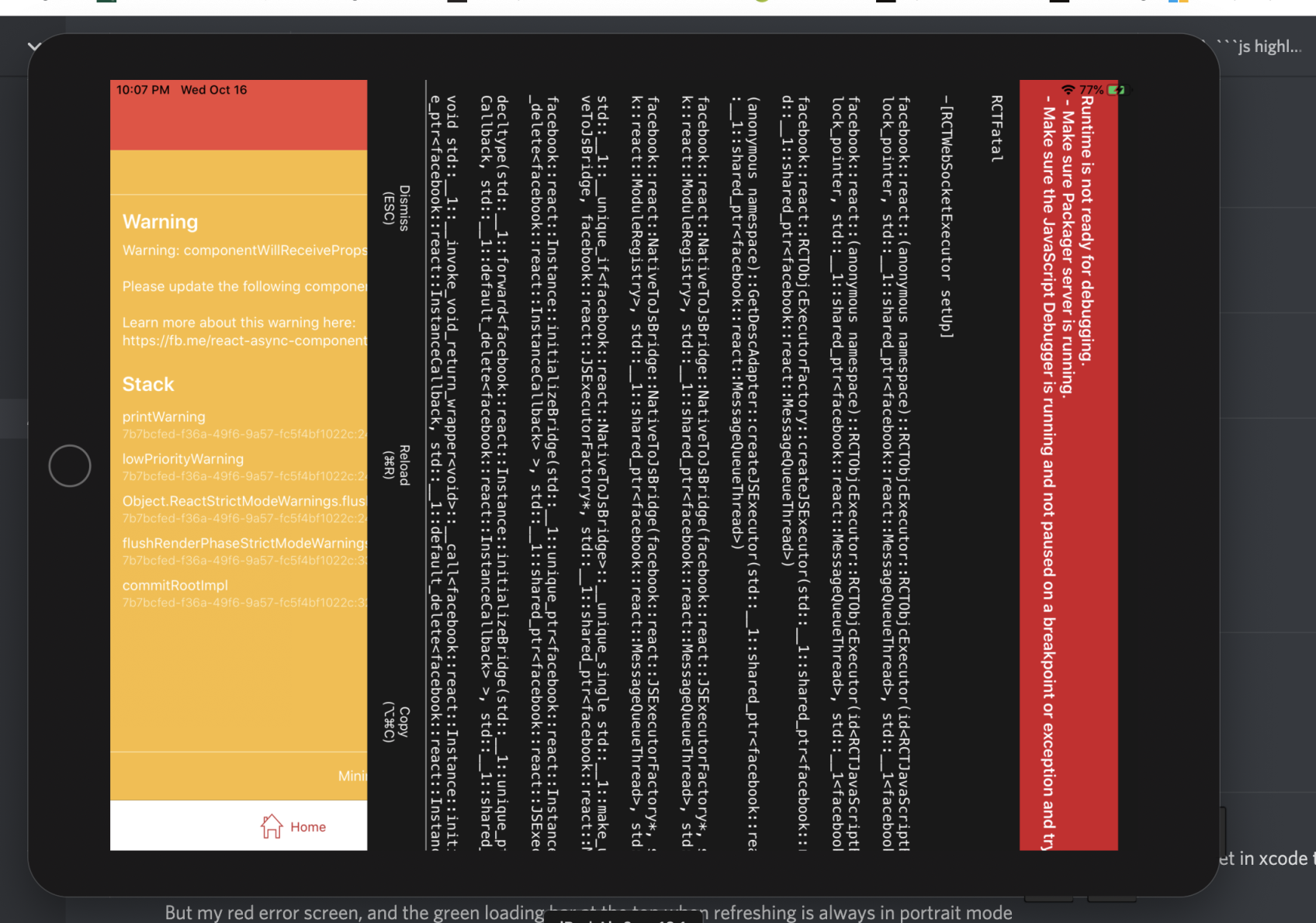 Red error screen not rotating · Issue #26888 · facebook/react-native · GitHub