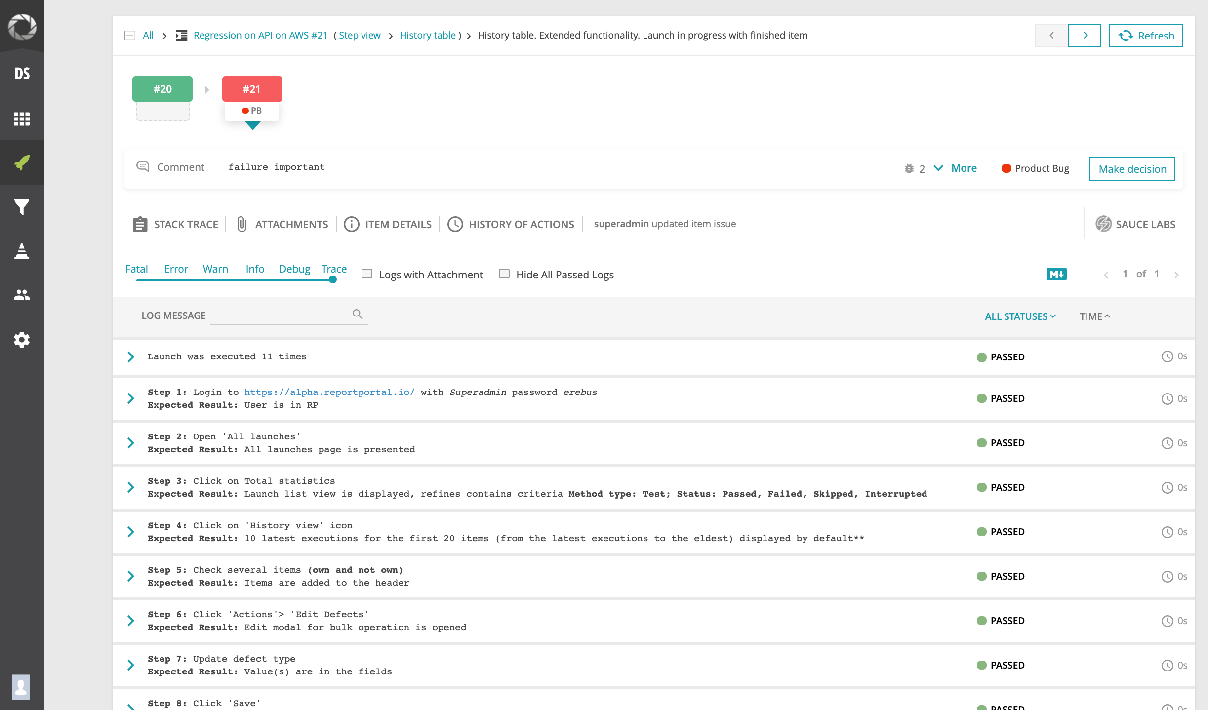 FR: Possibility to view BDD based statistics and reports in report portal · Issue #1306 ...