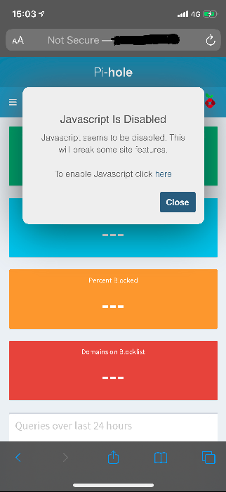 Admin Dashboard not working in mobile device · Issue #994 · pi-hole/web ...