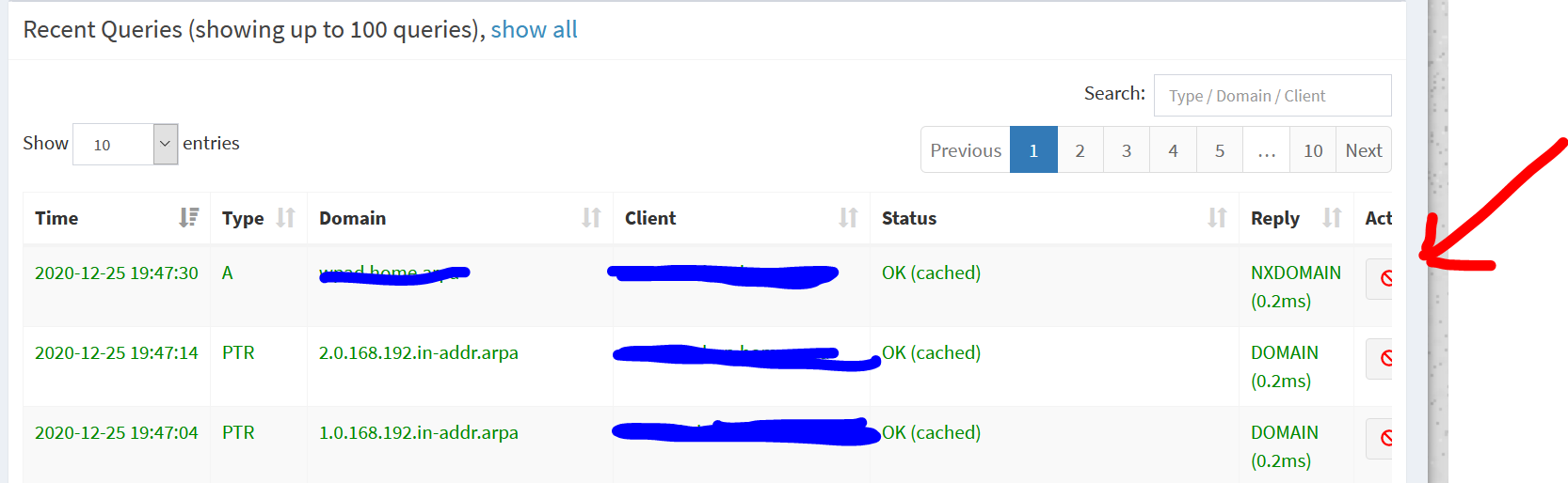 Automatic Adjustment Of The View In The Dashboard Query Log · Issue 1668 · Pi Holeweb · Github