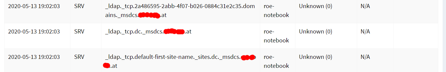Some SRV Query Logs shown as action "N/A" .... but in log file as "NXDOMAIN" ... ?!?! · Issue ...