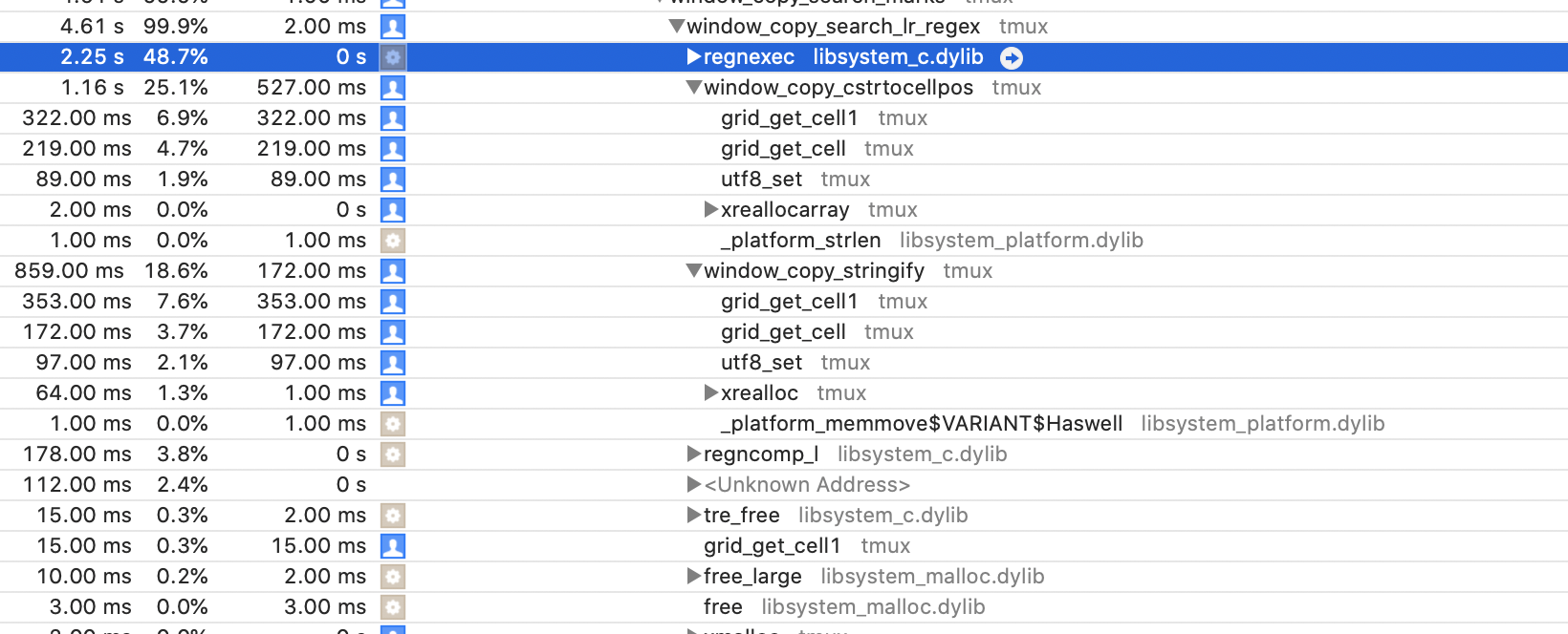 Regex feature in search is slowing down search · Issue #2143 · tmux/tmux · GitHub