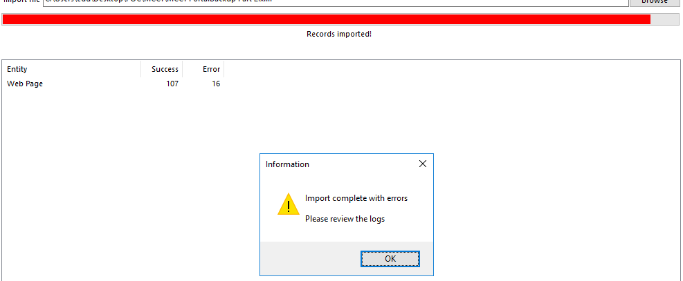Web Pages records are not getting imported · Issue #3 · MscrmTools/MscrmTools.PortalRecordsMover ...