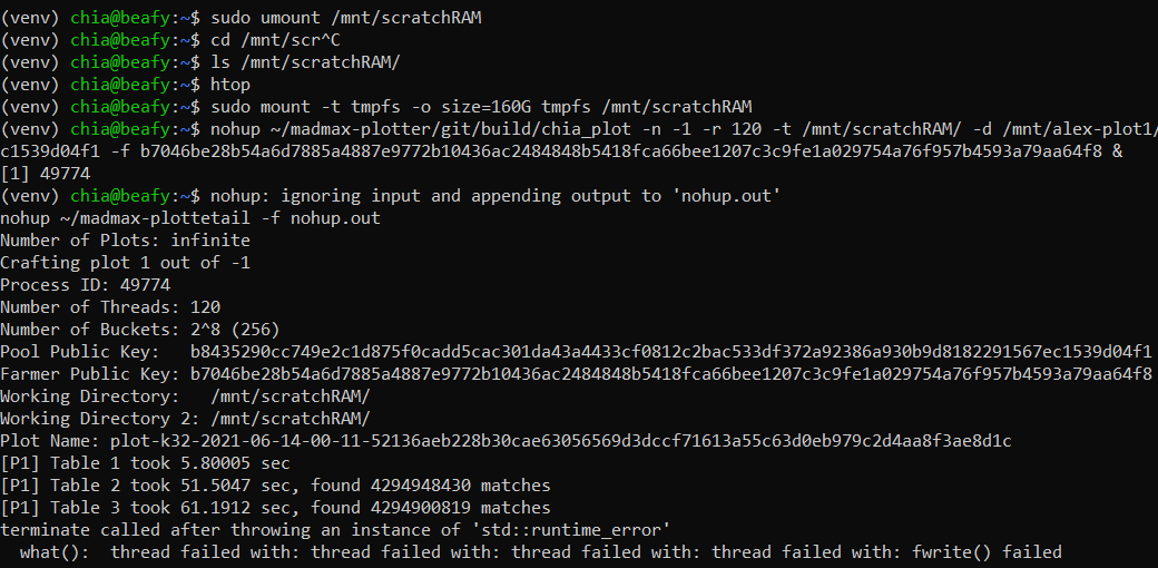 fwrite() failed · Issue #333 · madMAx43v3r/chia-plotter · GitHub