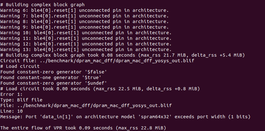 VPR does not map the BLIF on VTR architecture file · Issue #885 · lnis-uofu/OpenFPGA · GitHub