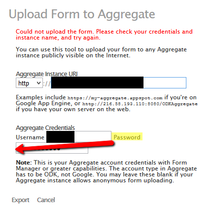 An upload error on "Upload Form to Aggregate" · Issue #199 · getodk/build · GitHub