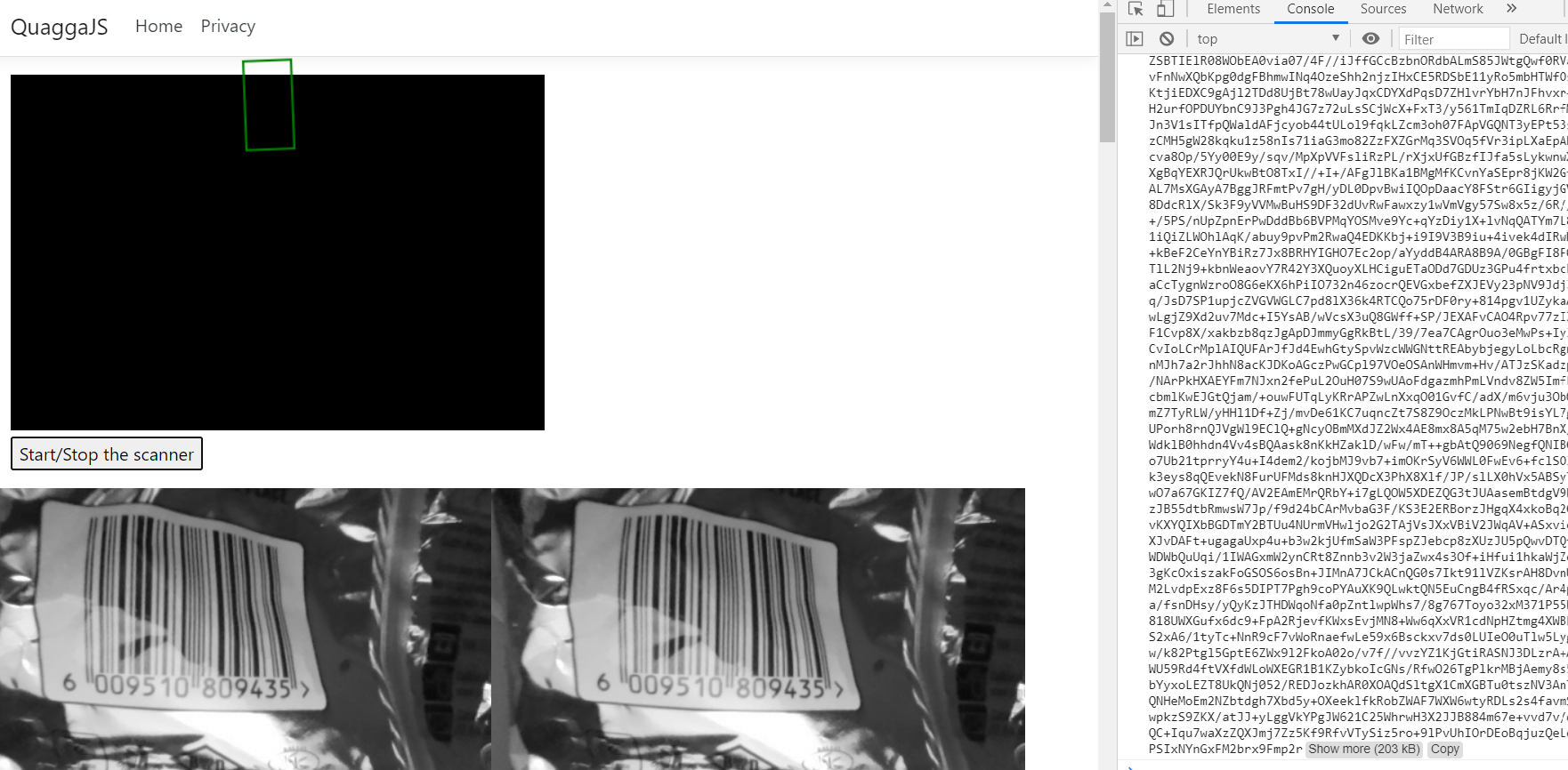 Trying to implement resultCollector to return the scanned image · Issue #449 · serratus/quaggaJS ...