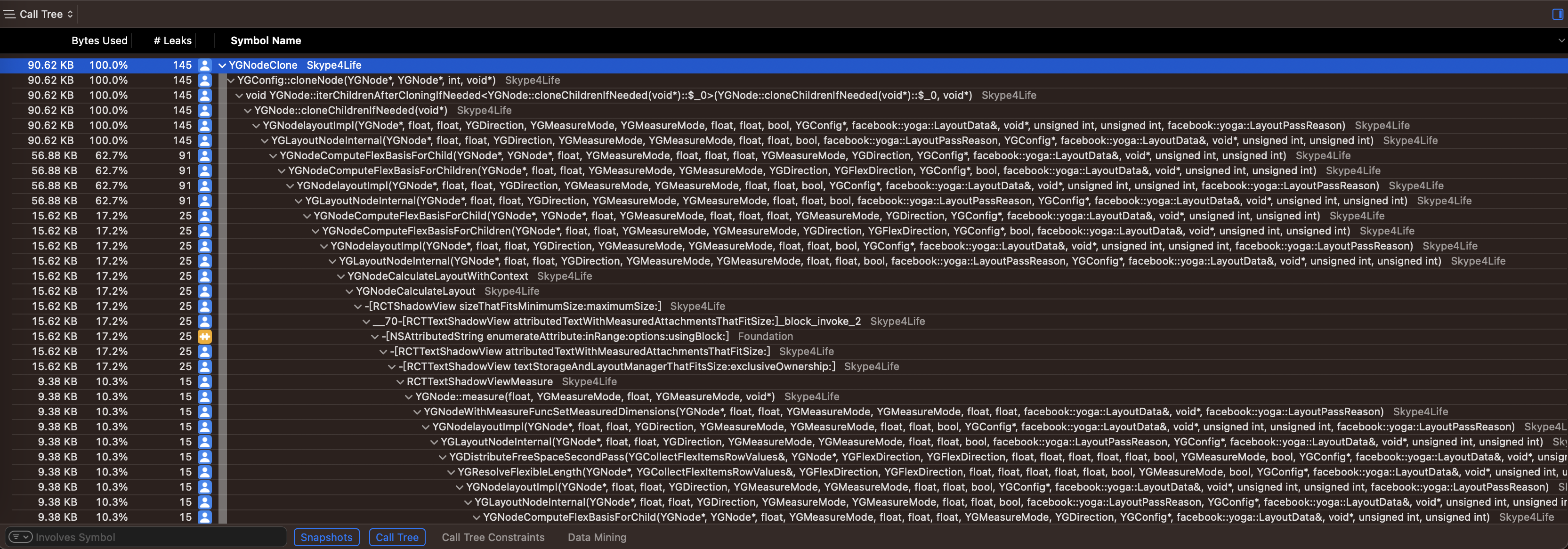 YGNodeClone memory leak · Issue #1340 · facebook/yoga · GitHub