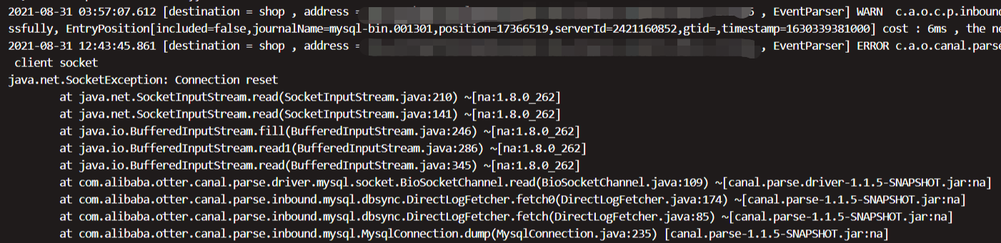 canal 1.1.5版本运行一段时间报错 · Issue #3759 · alibaba/canal · GitHub