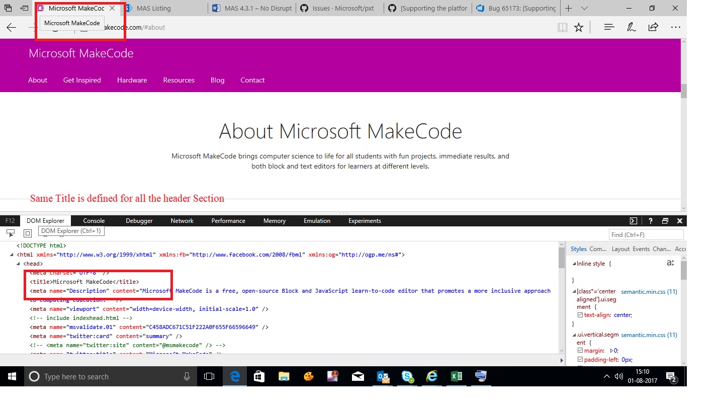 [Keyboard navigation-Help-Projects] Page Title is not descriptive enough to the users · Issue ...