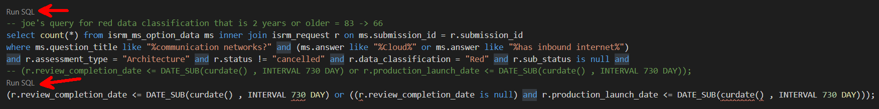 [BUG] unexpectedly not seeing all of multiline sql statement when a double dash commented out ...