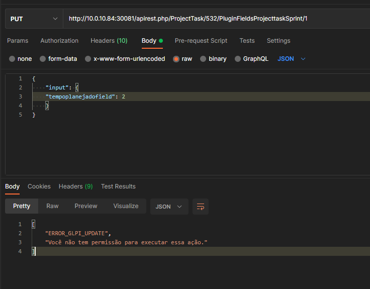 ERROR_GLPI_UPDATE - Permission issue to update in ProjectTask over API. Read is OK · Issue #460 ...