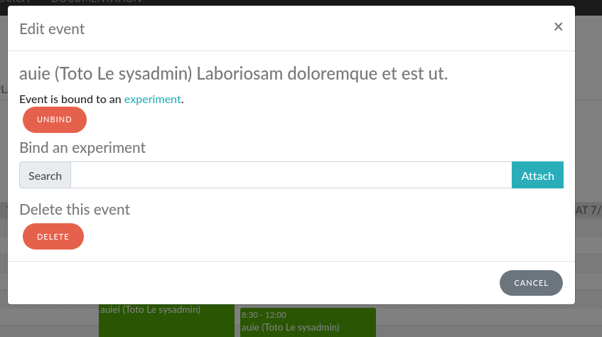 Connecting experiments with the scheduler entries · Issue #922 · elabftw/elabftw · GitHub