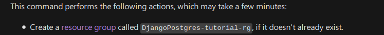 `az postgres up --resource-group [...]` does not create a resource group when it doesn't exist ...