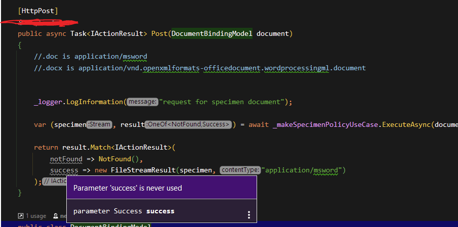 Jetbrains Rider complains that parameters are not used in Match · Issue #117 · mcintyre321/OneOf ...