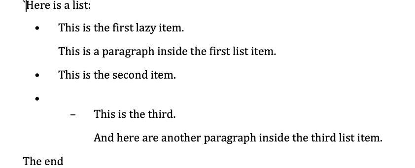 Converting From Markdown To Docx Doesnt Convert Paragraphs Inside List Items Correct · Issue