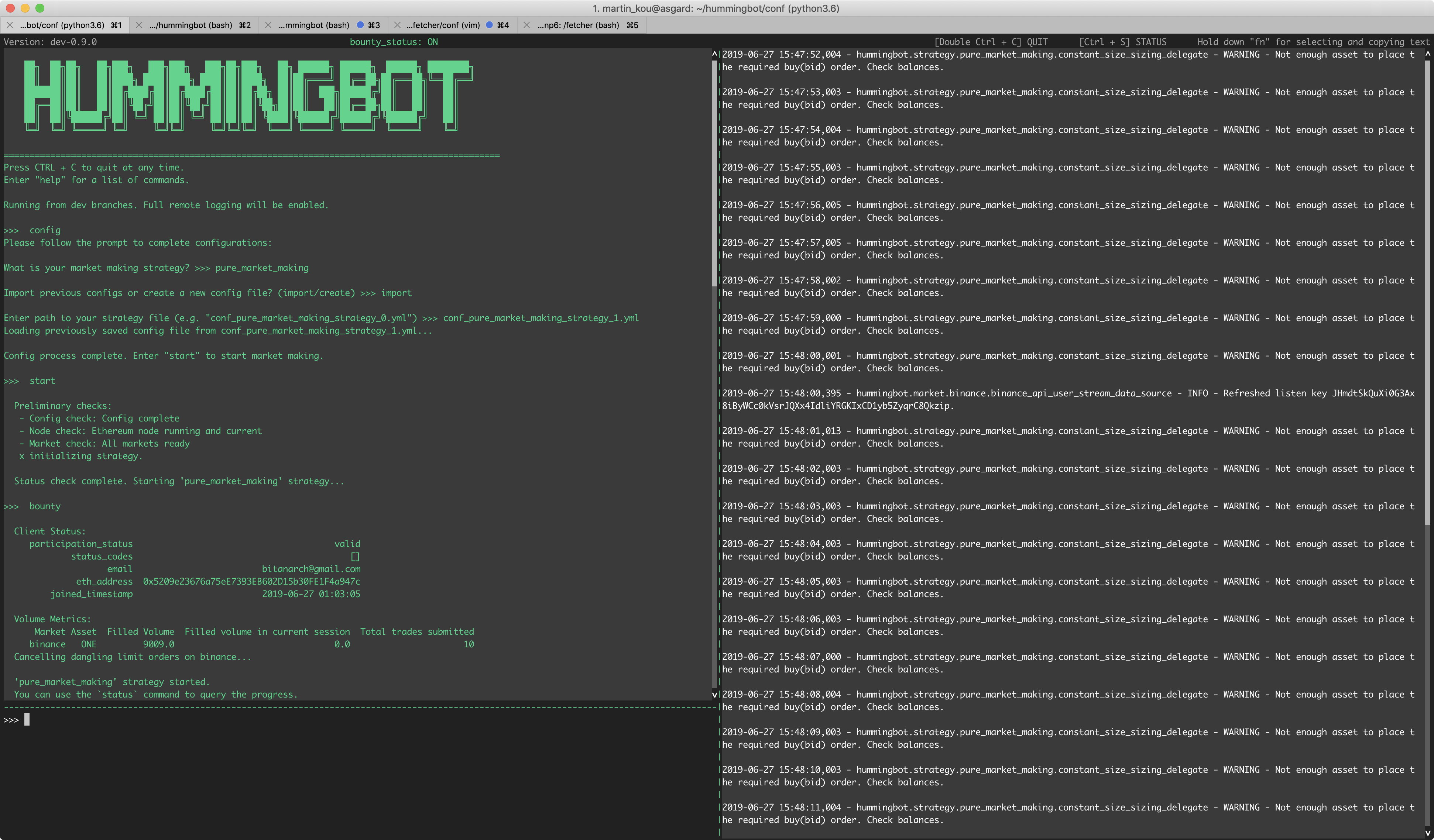 [BUG] "Not enough asset to place order" log flood · Issue #451 · hummingbot/hummingbot · GitHub