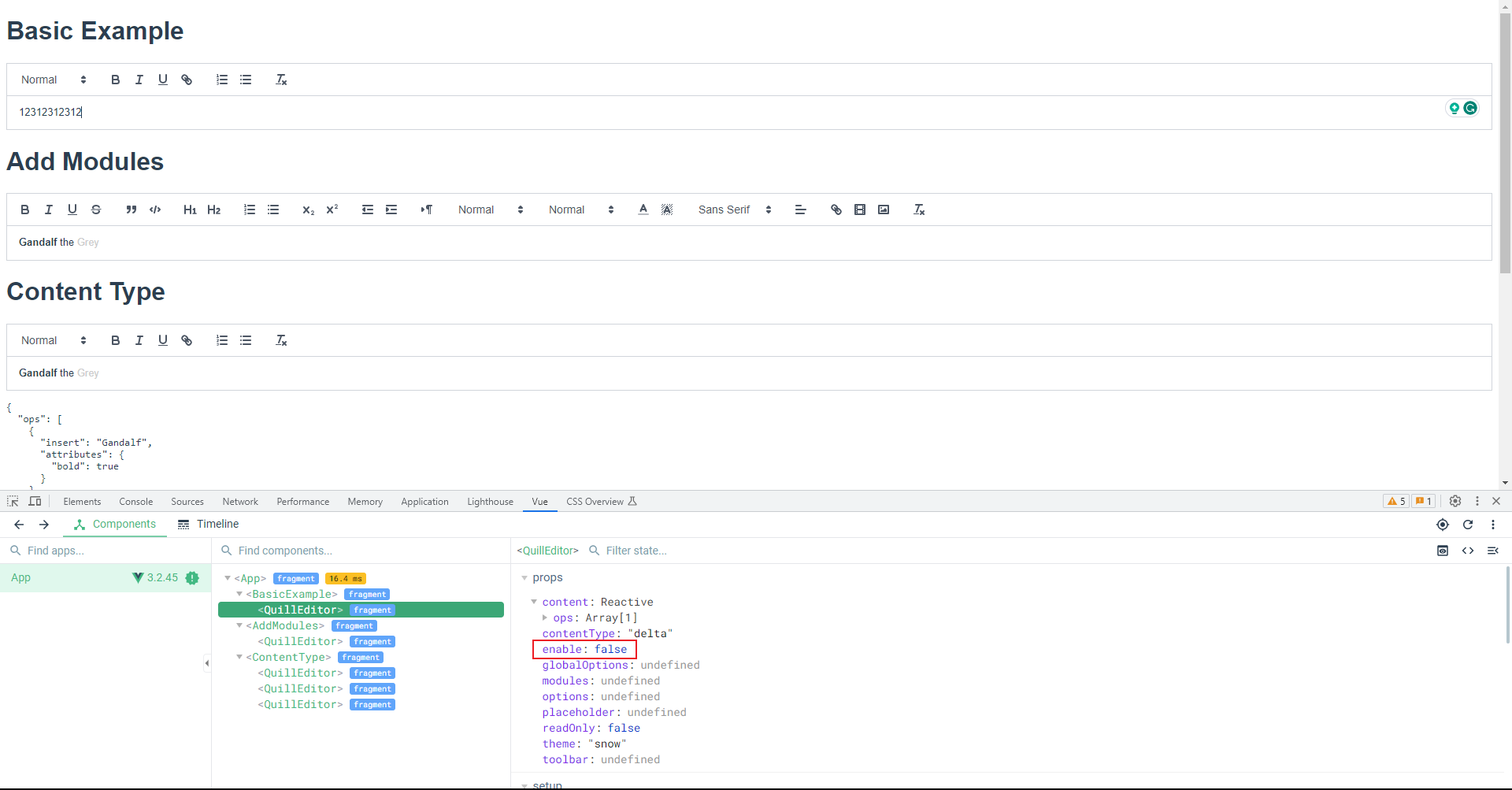 `enable` props not work when initial · Issue #407 · vueup/vue-quill · GitHub