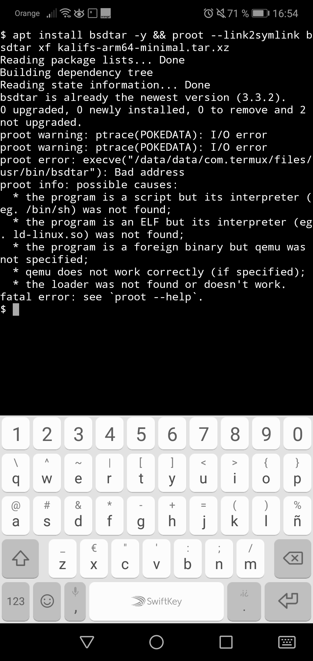 Bad address error while executing tar · Issue #27 · termux/proot · GitHub