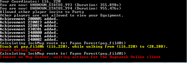 timeout on map server. waiting action for the ragnarok online client - Please Help me to Fix ...