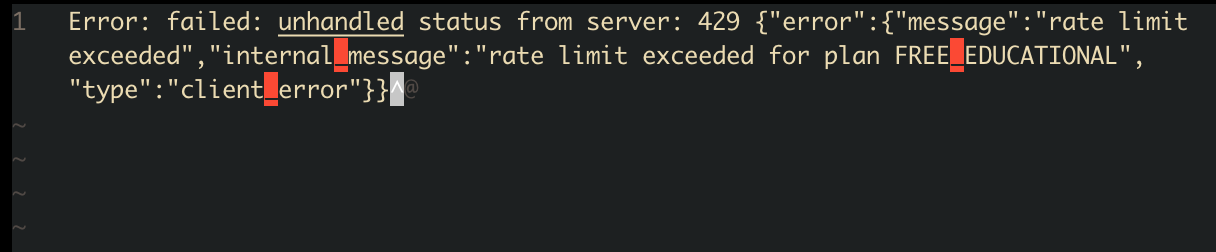 rate limit exceeded for plan FREE_EDUCATIONAL (Github Copilot ...