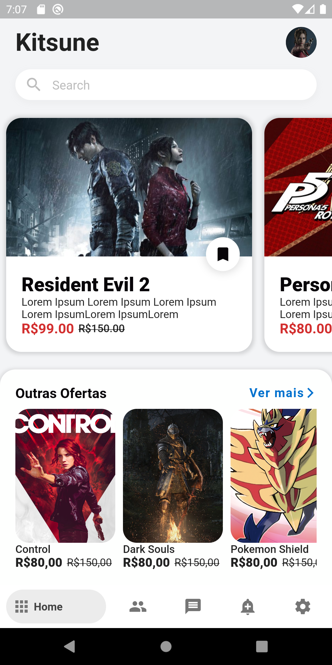 GitHub - RafaelAndrade0/Kitsune-Flutter: UI de um price tracker de games feito em Flutter.