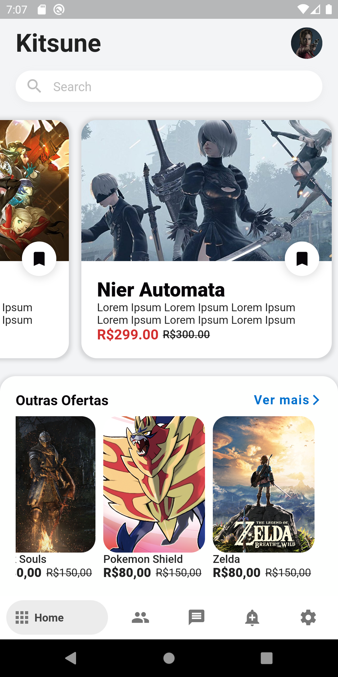 GitHub - RafaelAndrade0/Kitsune-Flutter: UI de um price tracker de games feito em Flutter.