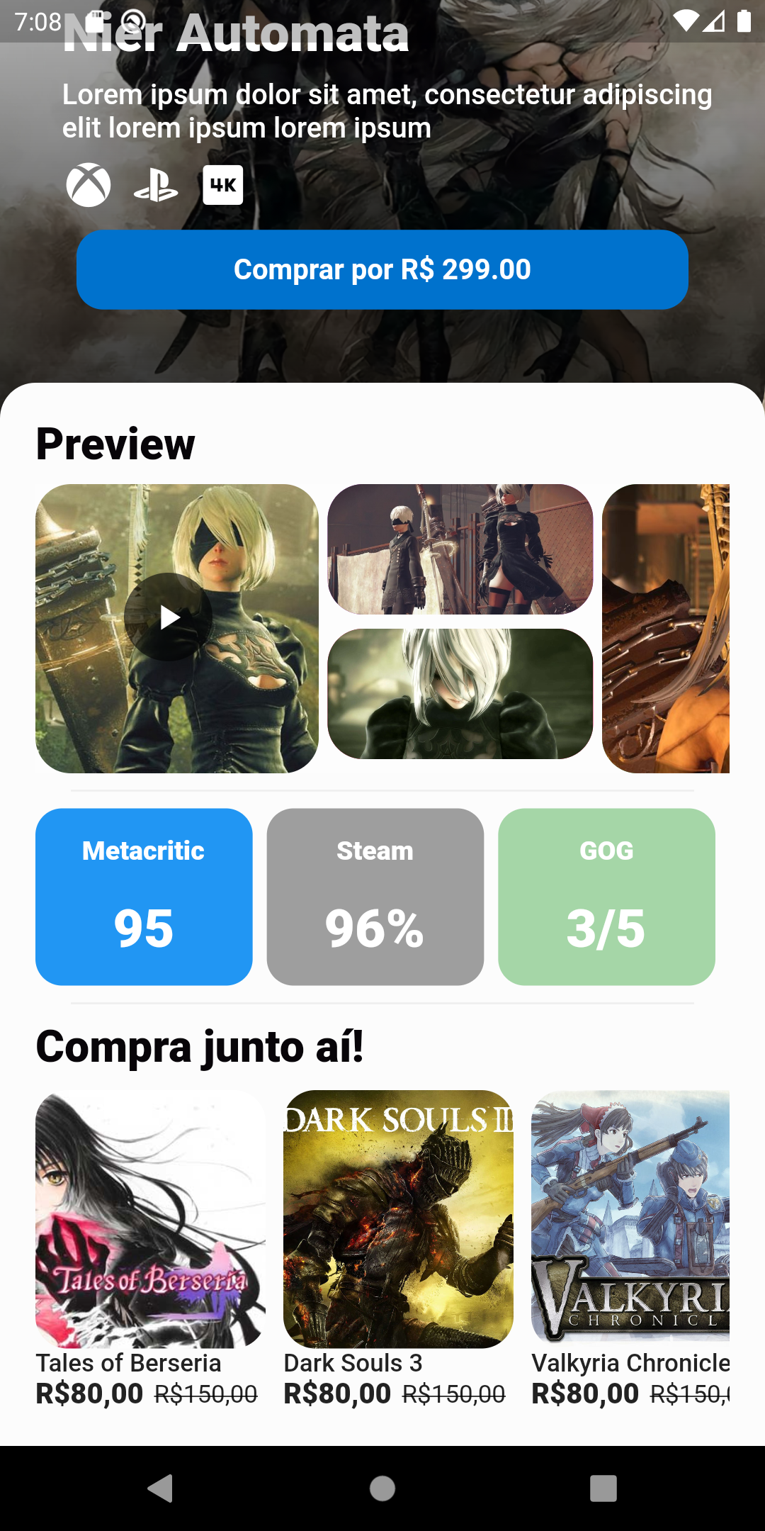 GitHub - RafaelAndrade0/Kitsune-Flutter: UI de um price tracker de games feito em Flutter.