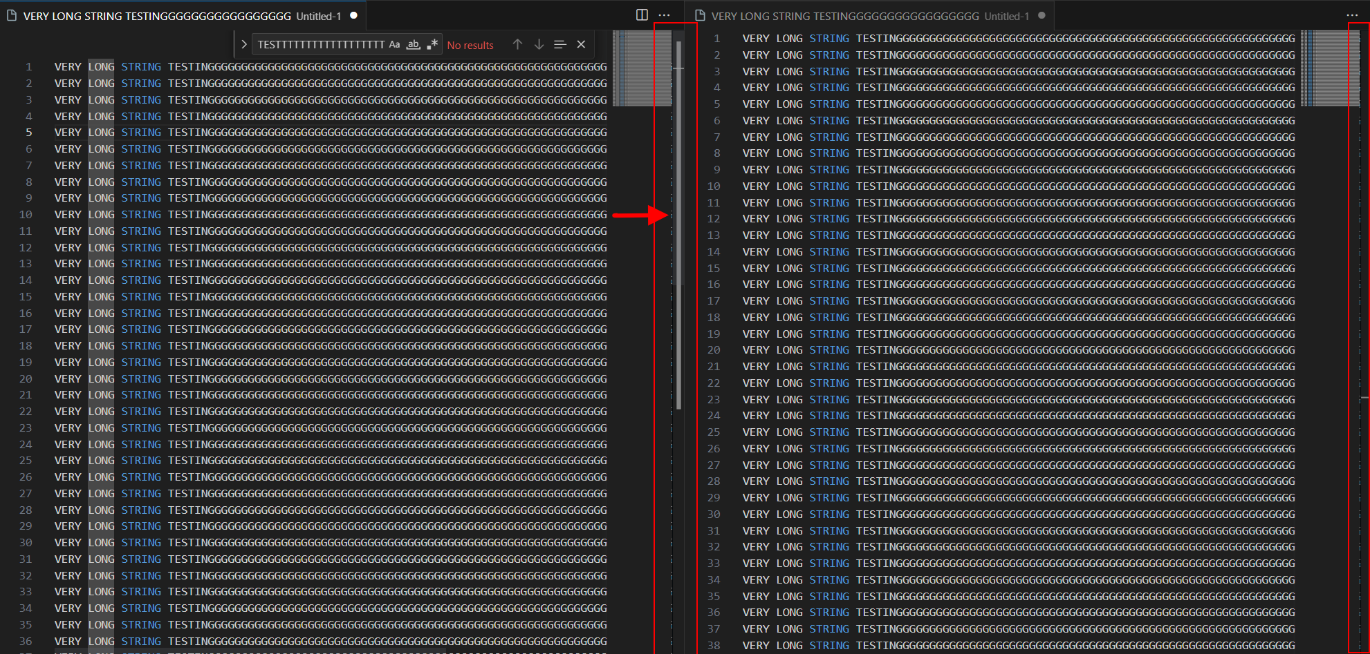 Formatting Issue In High Level Scrollbar When Editor Windows Are Split · Issue 186194 1504