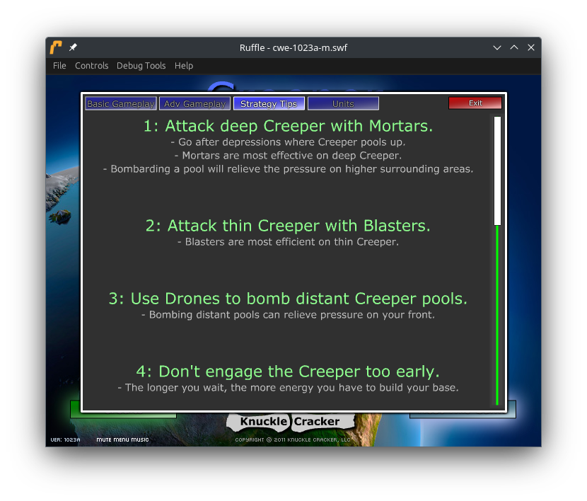 Text paragraphs are cut off in Creeper World · Issue #13026 · ruffle-rs/ruffle · GitHub