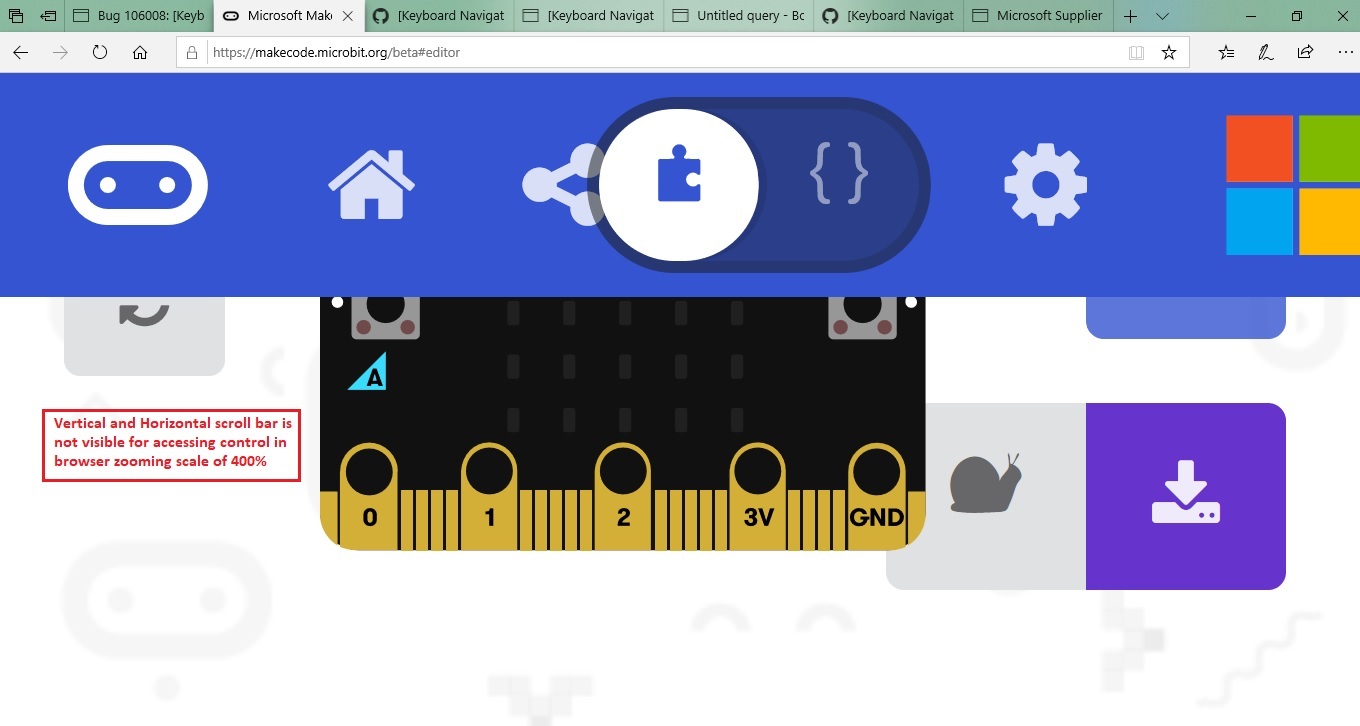 [Supporting platform - Make Code - Home Page] After resizing the page ...