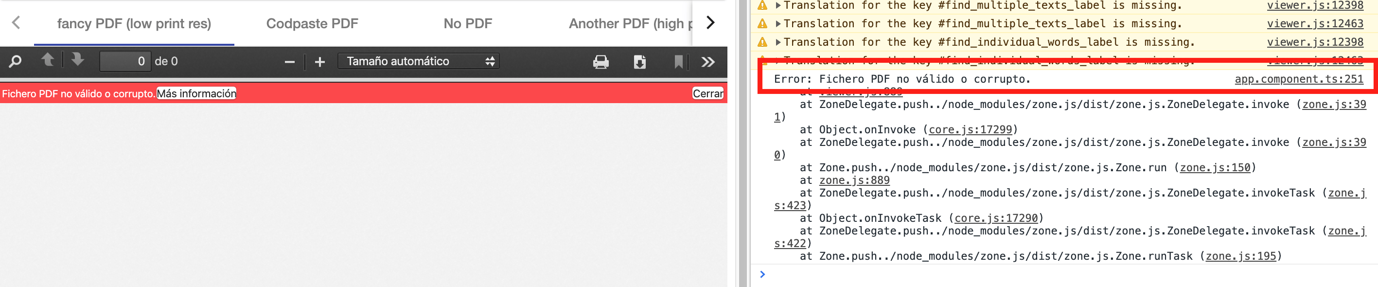 pdfLoadingFailed is not being triggered in some cases · Issue #205 · stephanrauh/ngx-extended ...